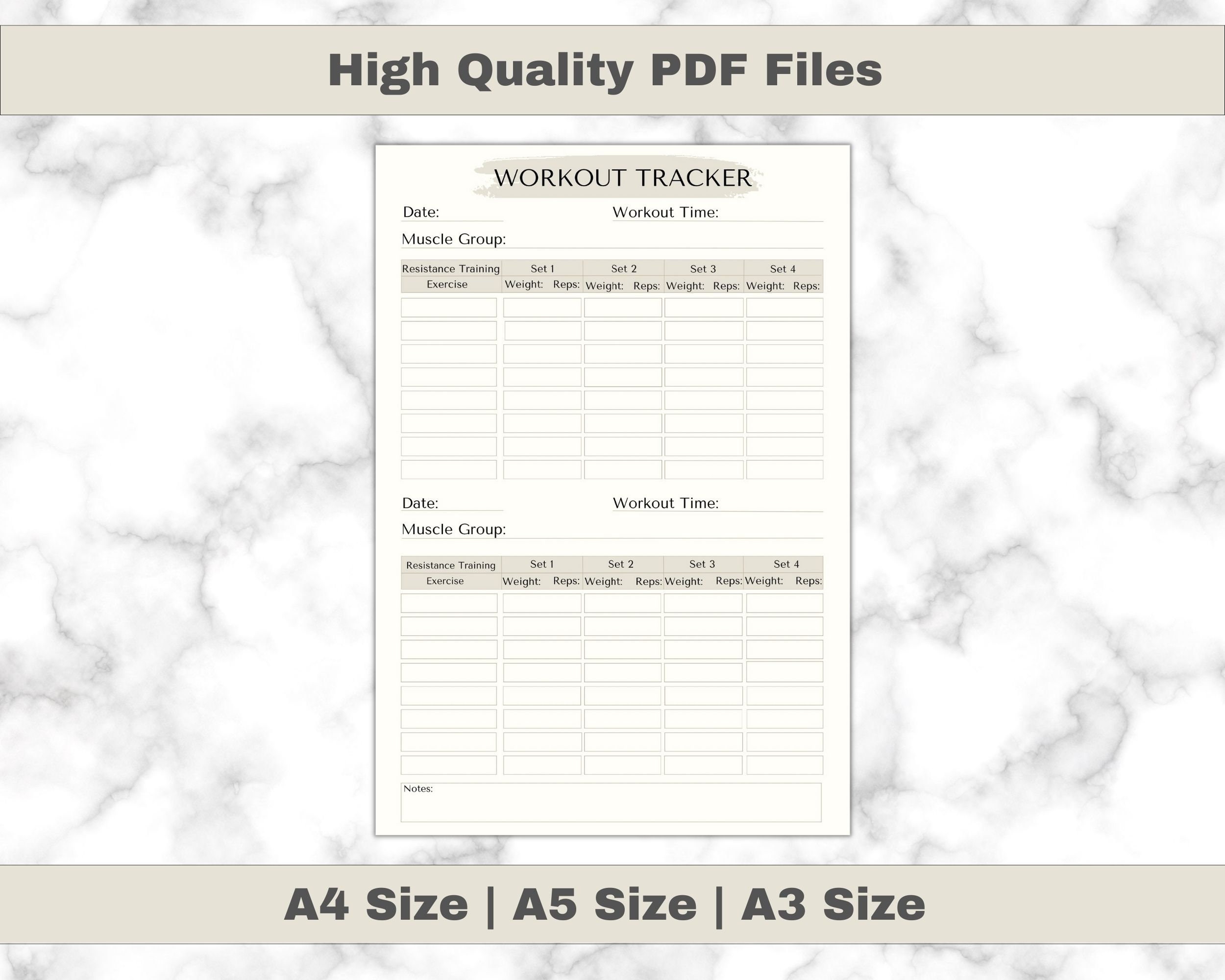 Workout Planner Printable, Workout Tracker, Workout Log, Workout ...