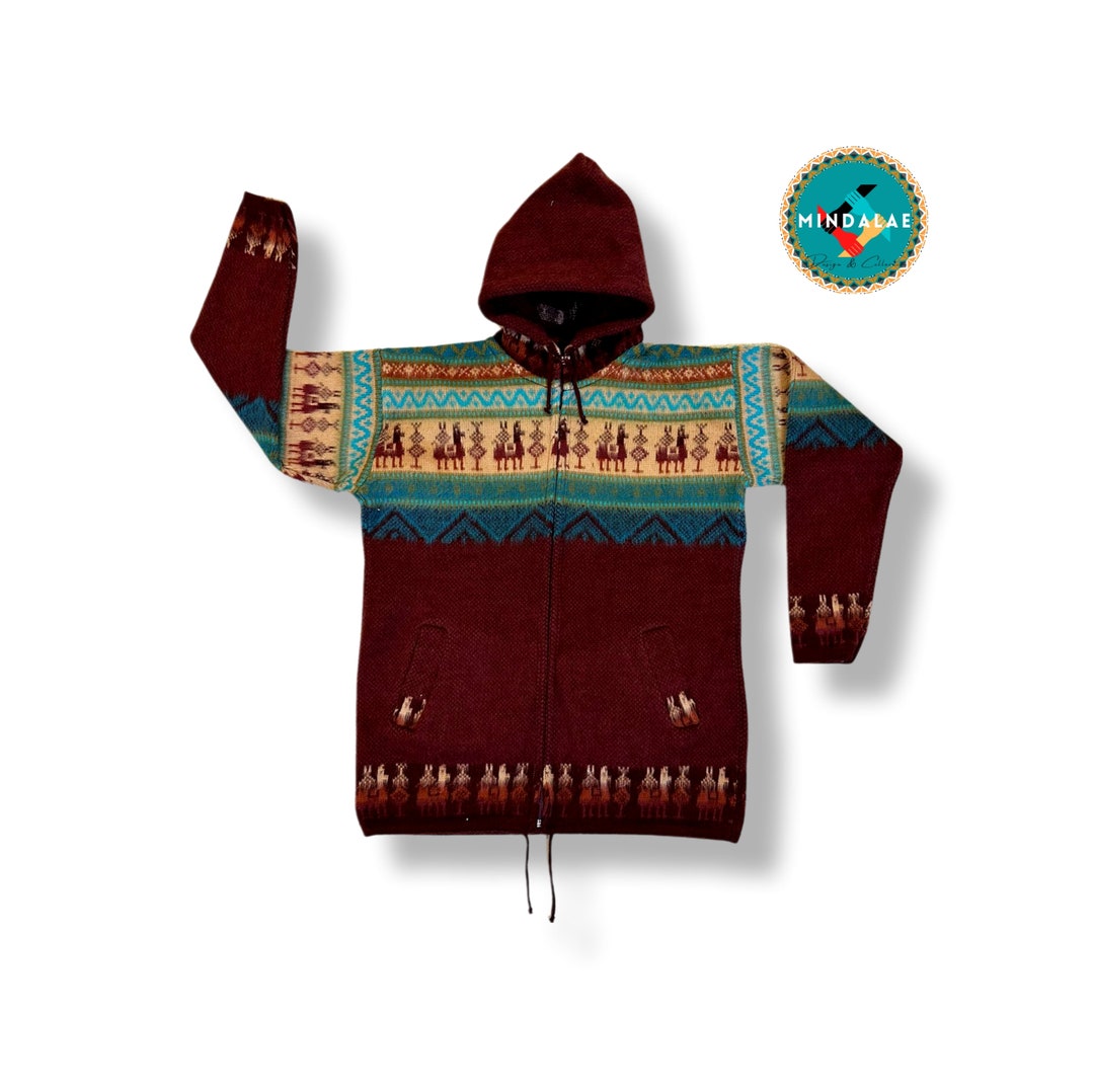 Alpaca Jacket peruvian Llamas Made by Indigenous Hands Artisans From ...