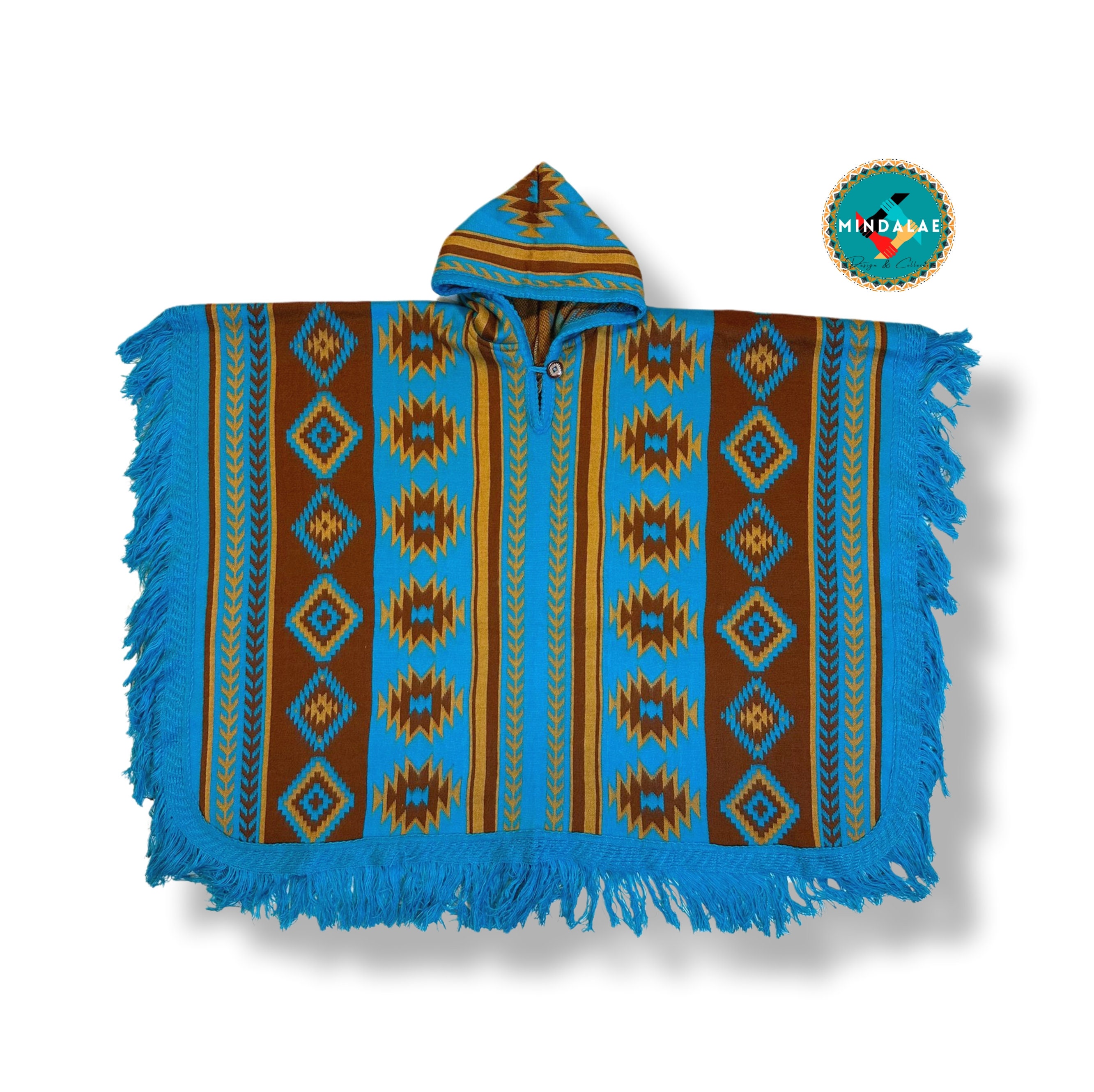 Alpaca Poncho Native Geometric Beautiful Turquoise ,handcrafted by ...