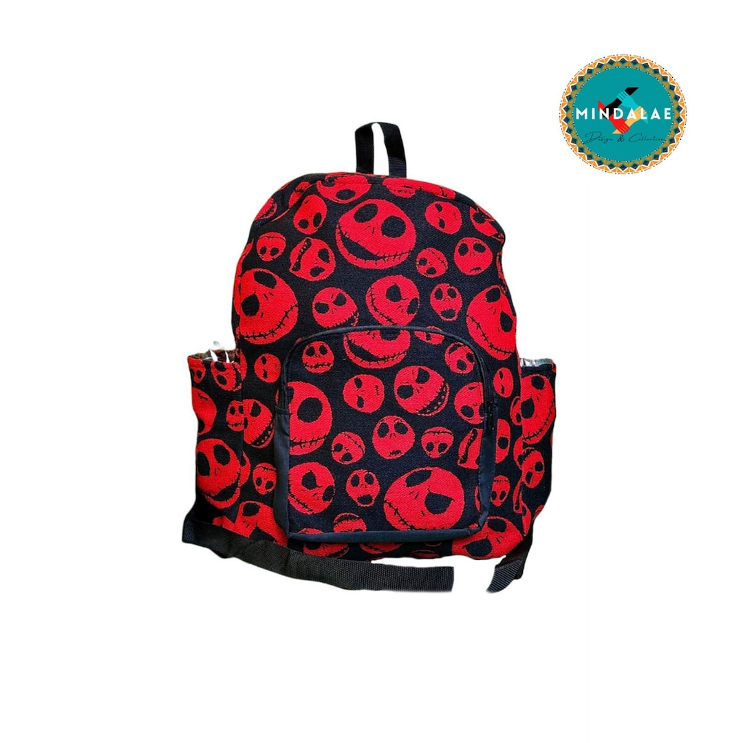 Handmade Native American Backpack (black & Red Jack Skellington ...
