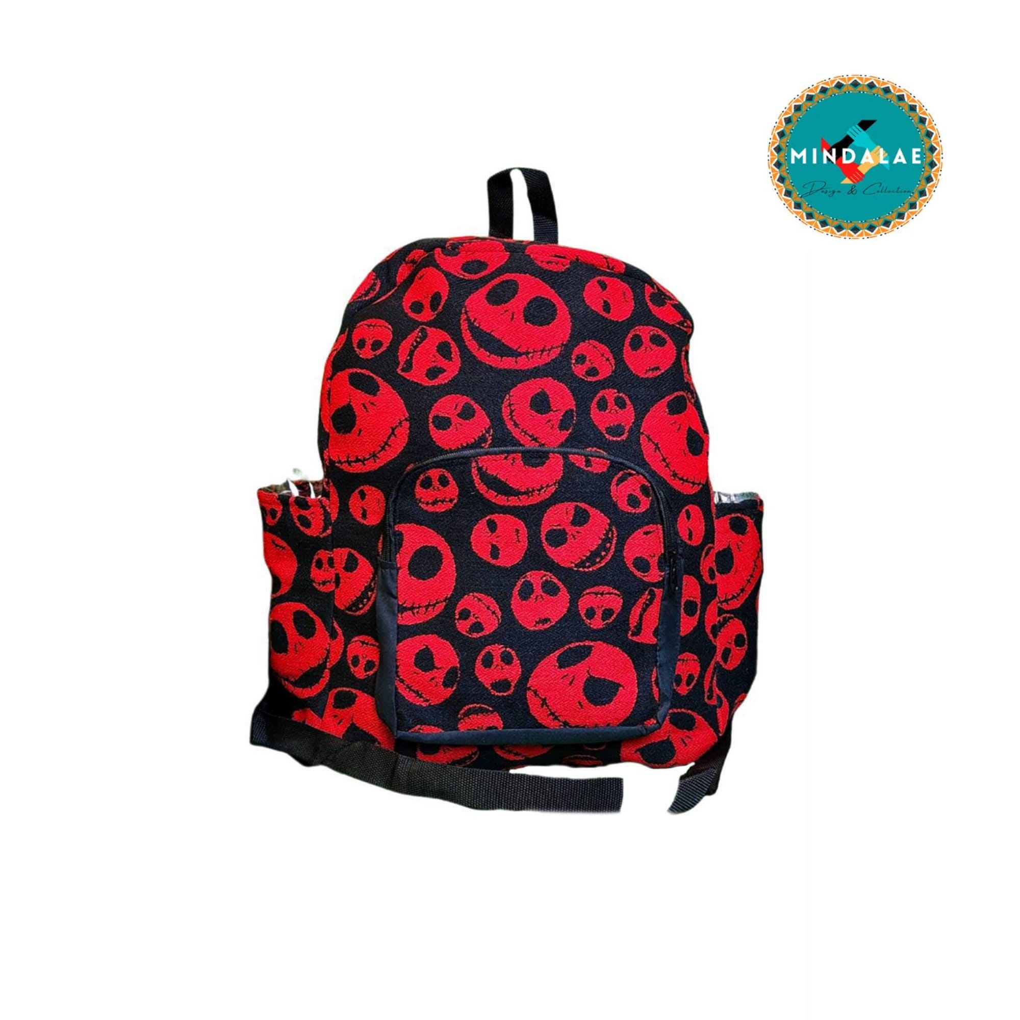 Handmade Native American Backpack (black & Red Jack Skellington ...