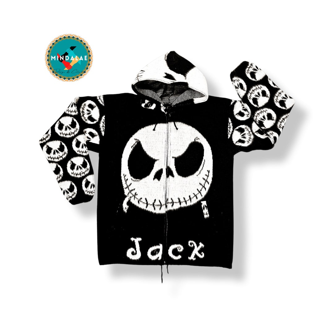 Alpaca Zip up Jacket , Jack Skellington Unisex Use Handcrafted by ...