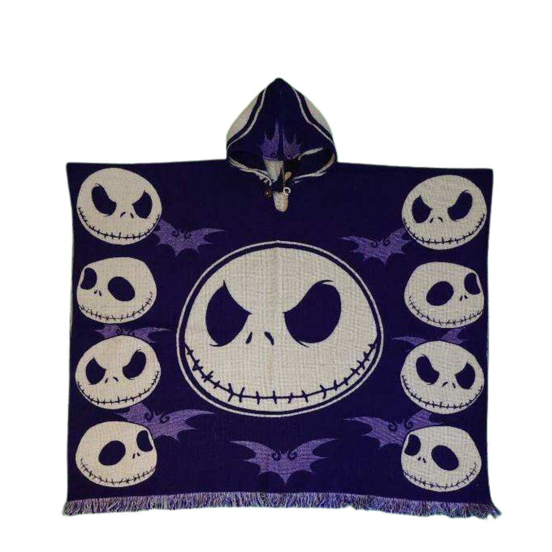 The Nightmare Before Christmas Alpaca Poncho ( Purple) . Unisex Use ...