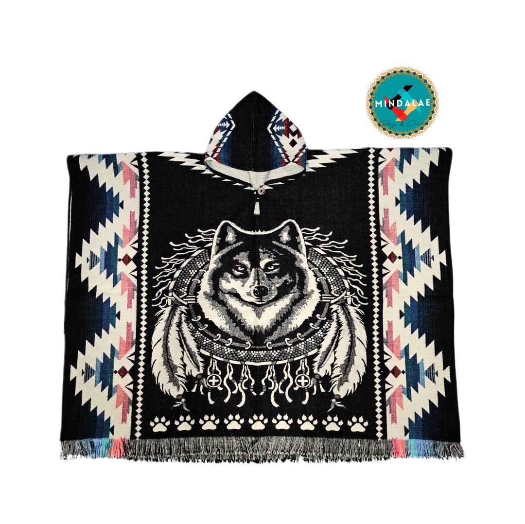 Alpaca Poncho Wolf Dreamcatcher, Handcrafted by Indigenous Hands. Soft ...