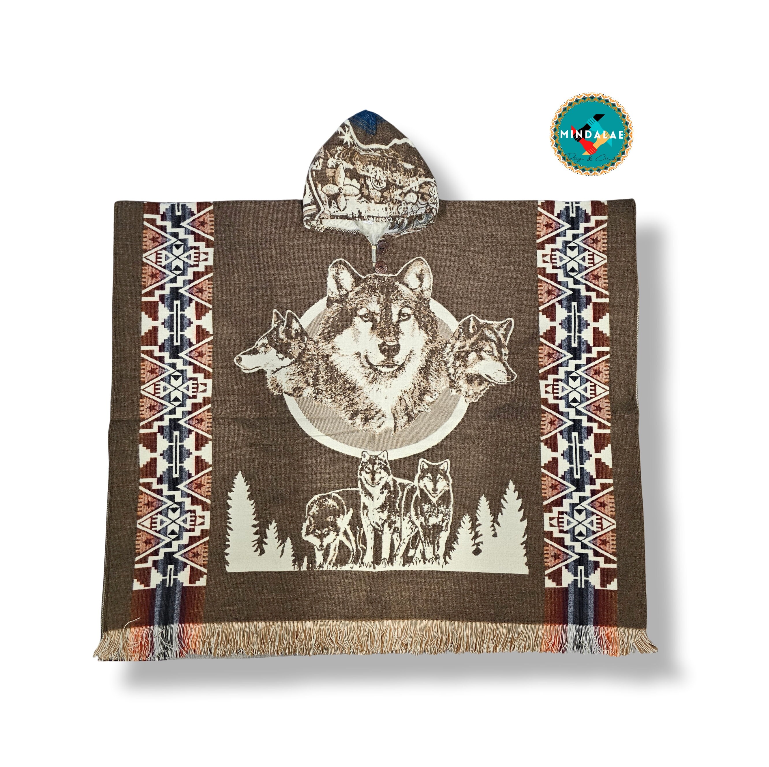 Alpaca Poncho Wolf Hunting Ground , Handcrafted by Indigenous Hands ...