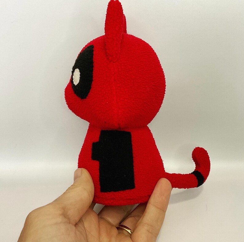 Catpool Plush, Inspired by Deadpool Corps, Upcycled Soft Toy, Desk ...