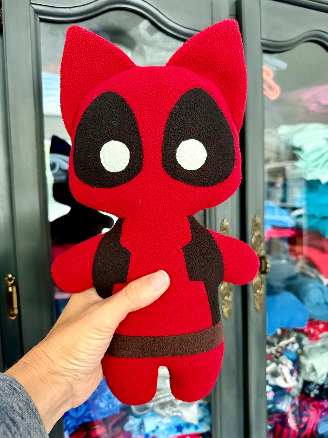 Catpool Plush, Inspired by Deadpool Corps, Upcycled Soft Toy, Plushie ...
