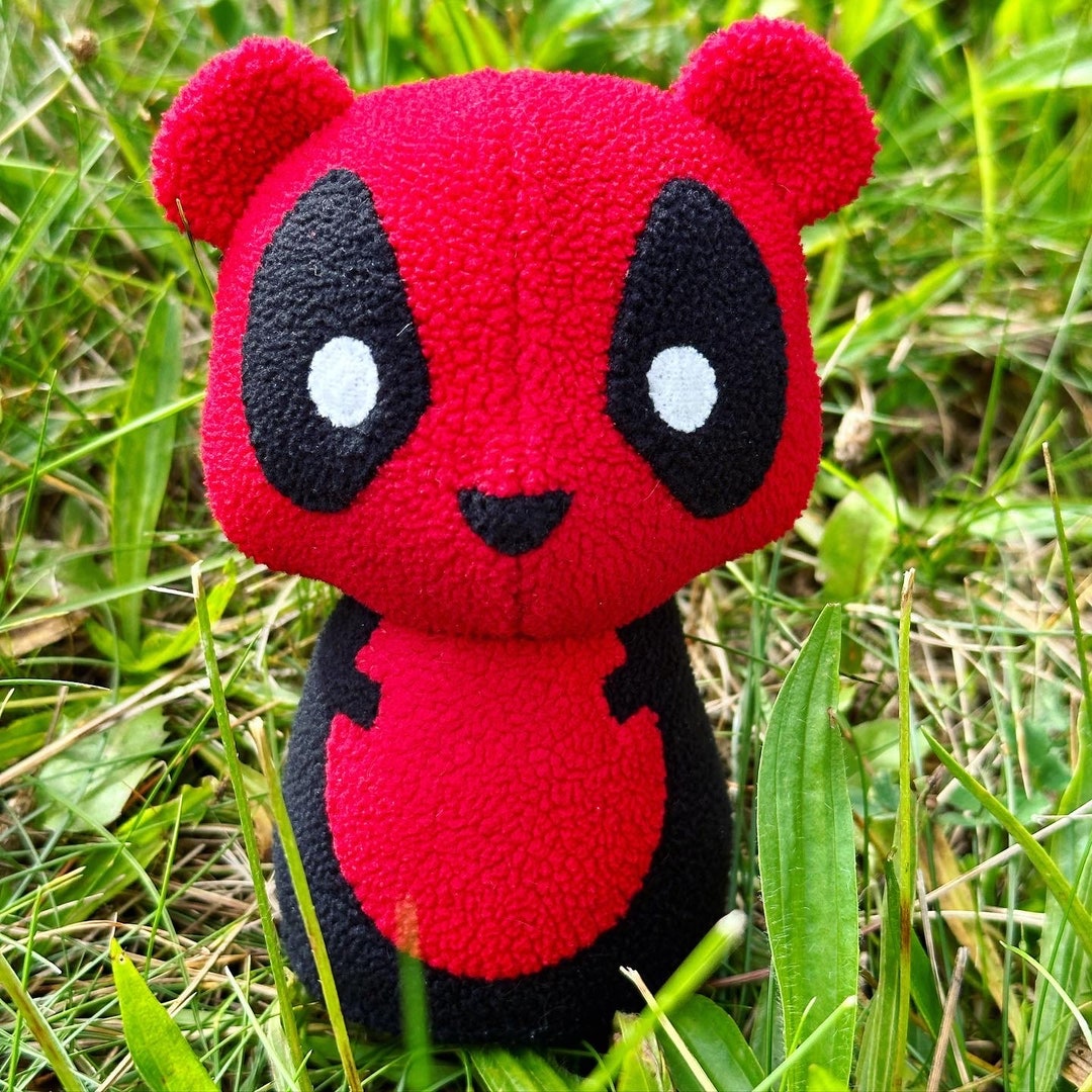 Pandapool Plush, Inspired by Deadpool Corps, Upcycled Soft Toy, Desk ...