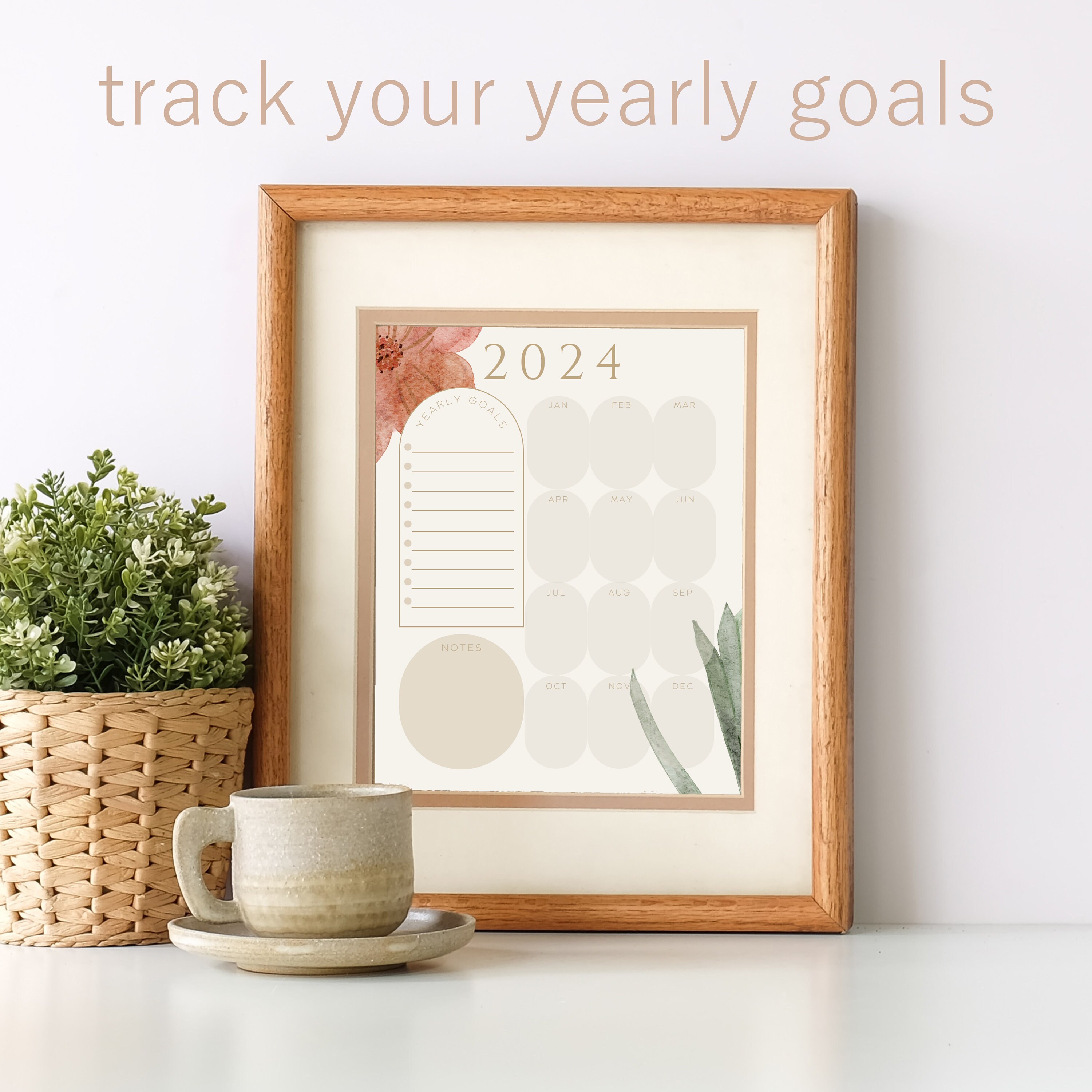 Yearly Goal Tracker 2024 Calendar Work Flow Organization - Etsy