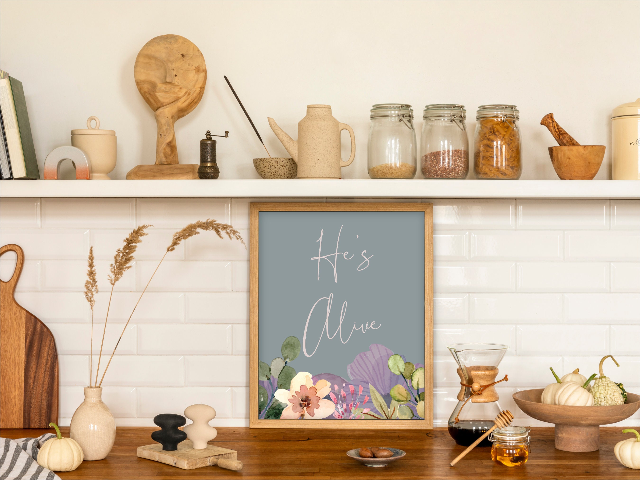 Easter Wall Hanging, Spring Decoration Print Quote Art - Christ is ...