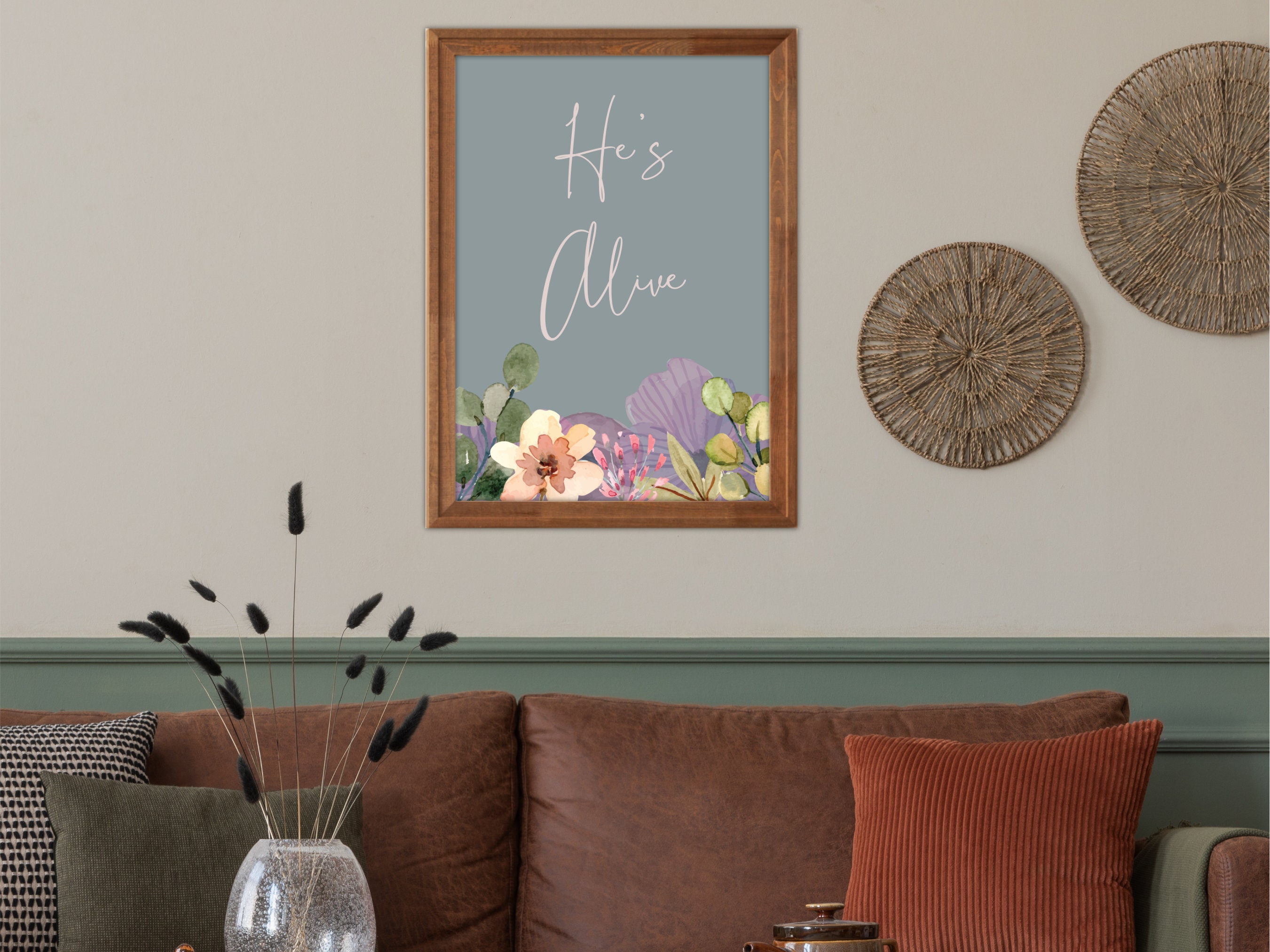 Easter Wall Hanging, Spring Decoration Print Quote Art - Christ is ...