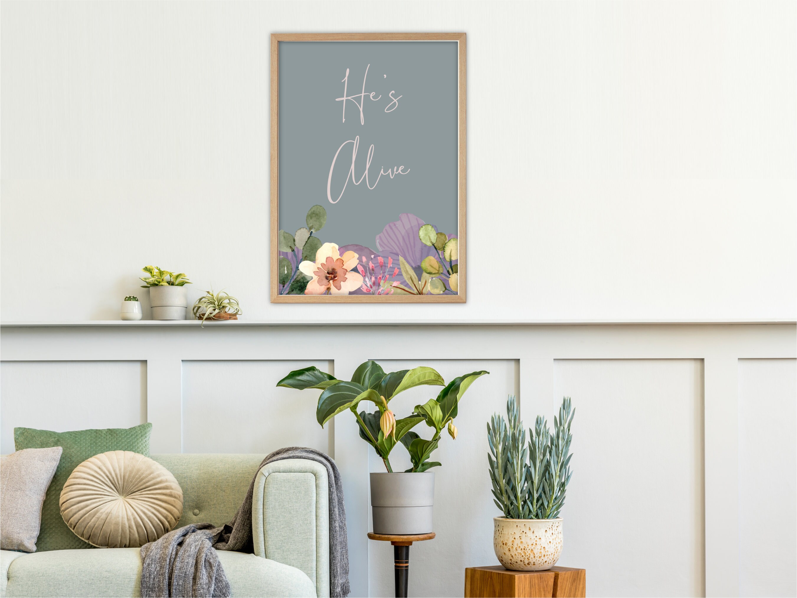 Easter Wall Hanging, Spring Decoration Print Quote Art - Christ is ...