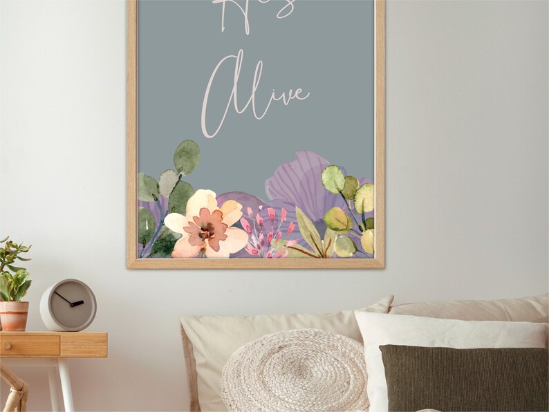 Easter Wall Hanging, Spring Decoration Print Quote Art - Christ is ...
