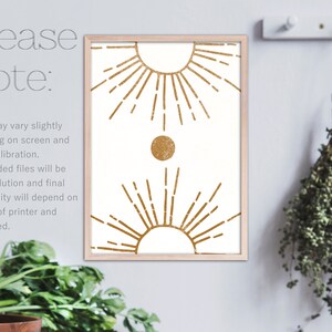 Minimalist Wall Art, Boho Earth Tone Sun Digital Download - Etsy