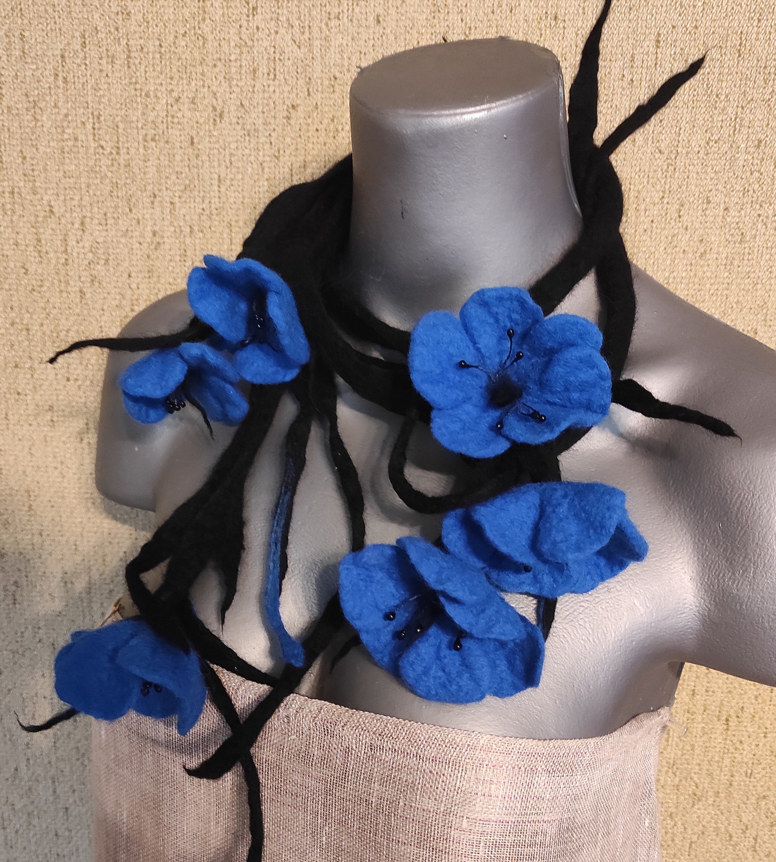 Felt Flower Necklace Felt Accessories Hand Felted Flower - Etsy