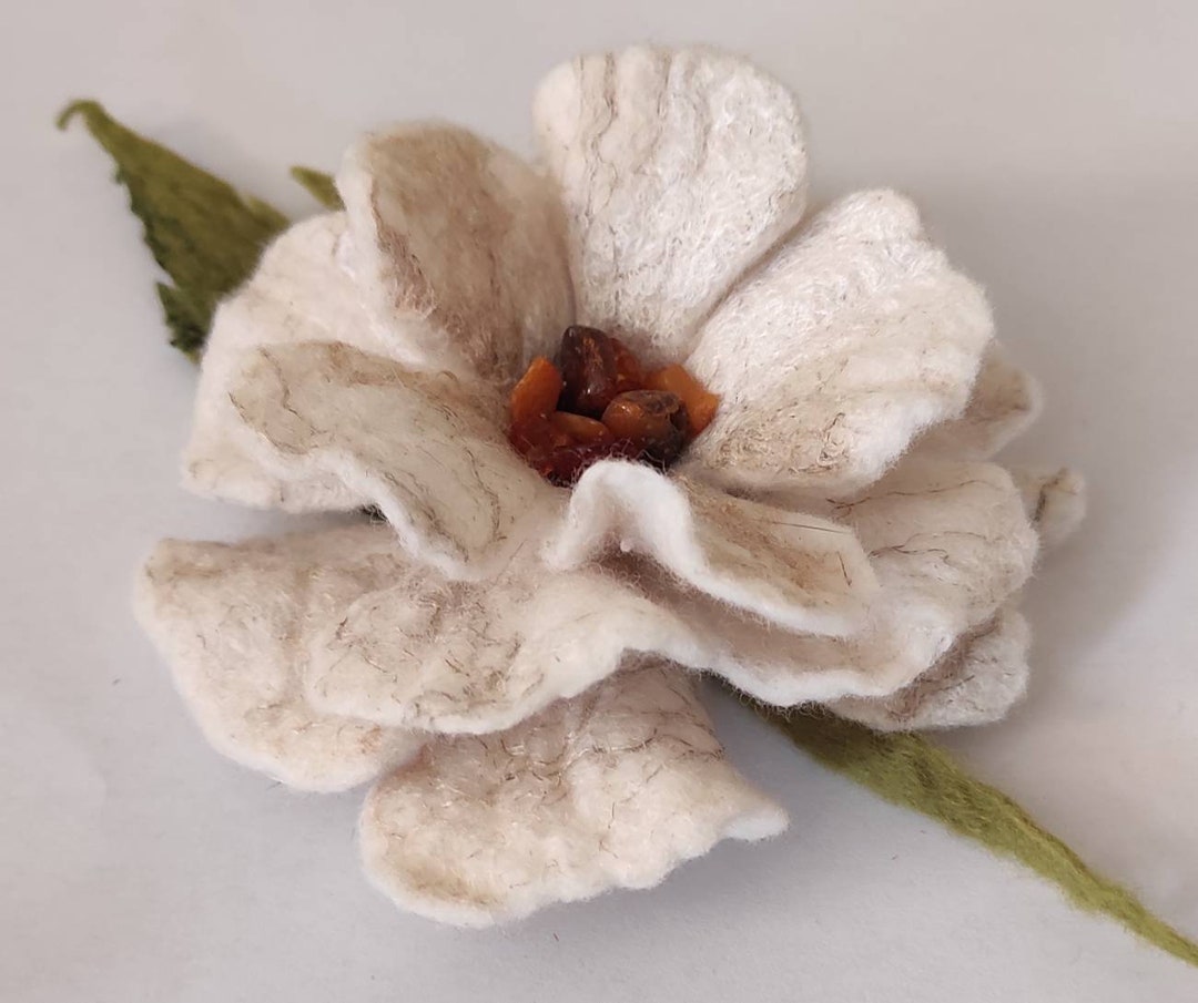 Natural Felt Brooch, Felted Brooch, Wool Accessory, Gift for Mother ...
