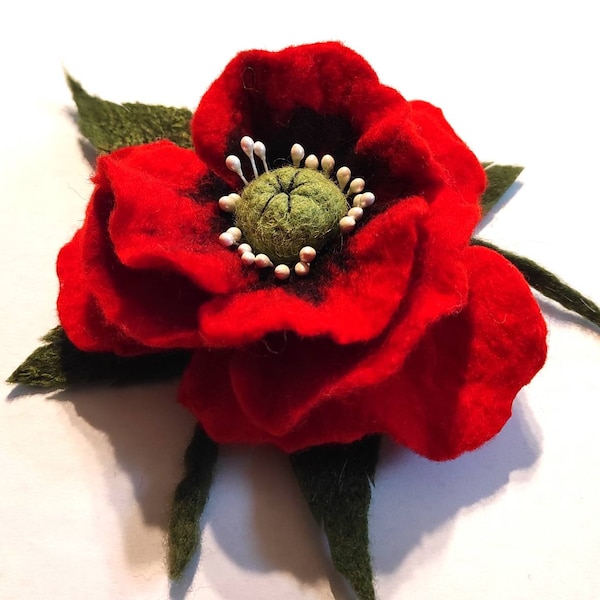 Felt Flower Pin - Etsy