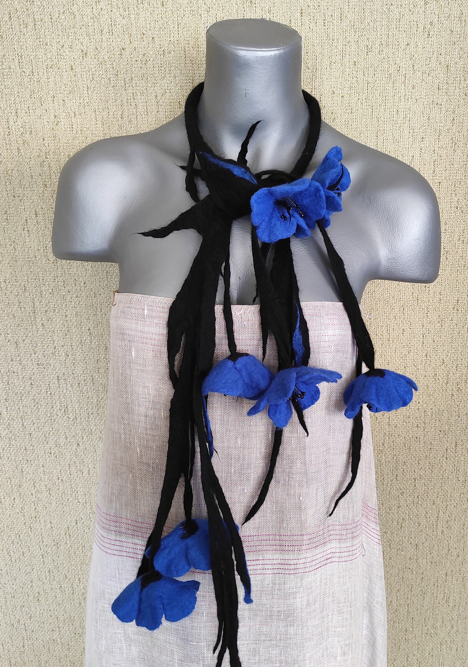 Felt Flower Necklace Felt Accessories Hand Felted Flower - Etsy