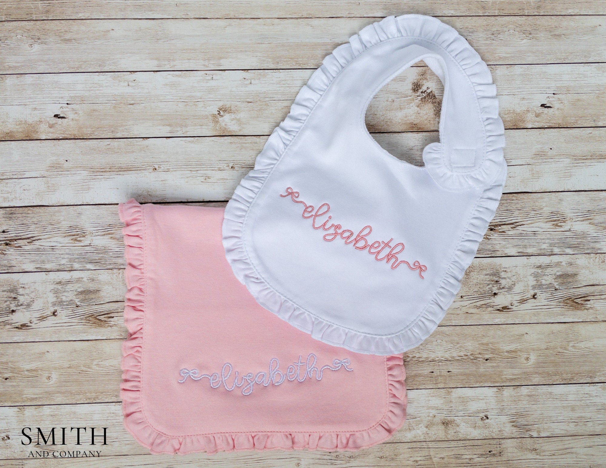 Personalized Baby Bib and Burp Cloth Set - Etsy