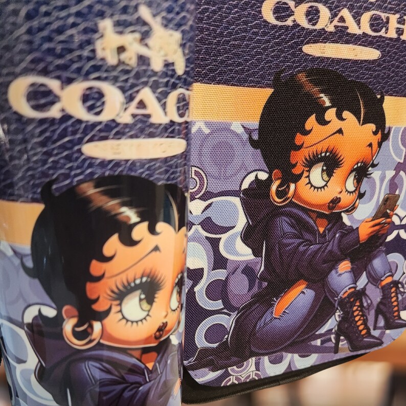 Betty Boop Coach Tumbler and Crossbody Bag, Purple Betty Boop Shoulder ...