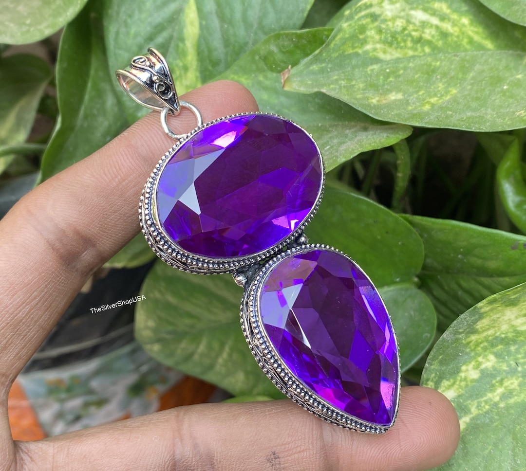Amethyst Pendant 925 Sterling Silver Pendant Amethyst Gemstone Pendant ...