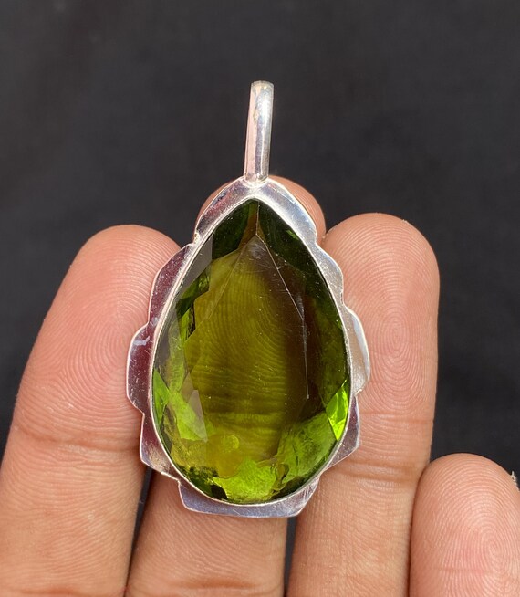 Peridot Pendant Sterling Silver Pendant Peridot Gemstone Pendant Cross Pendant Handmade Pendant Jewelry Peridot Jewelry Gift for Her Etsy