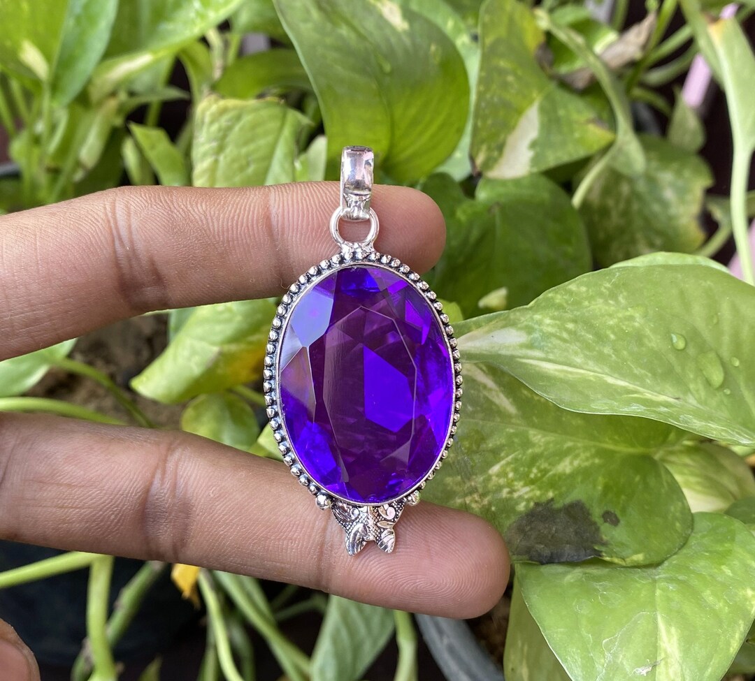 Amethyst Pendant 925 Sterling Silver Pendant Amethyst Gemstone Pendant ...