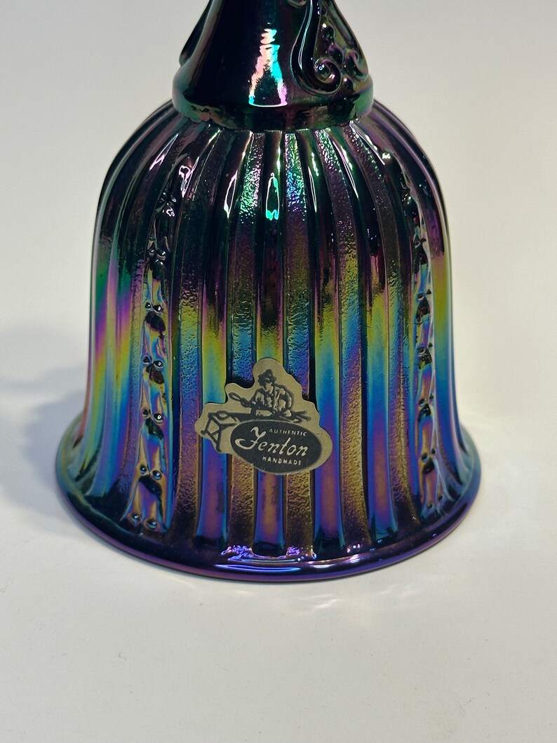 Fenton Vintage 1970s Amethyst Carnival Art Glass Bell With Original ...
