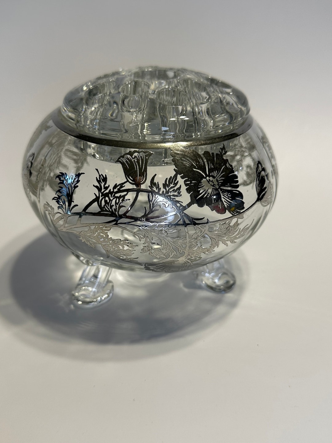 Vintage Viking Flowerlite Crystal Frog: Sterling Silver Flanders ...