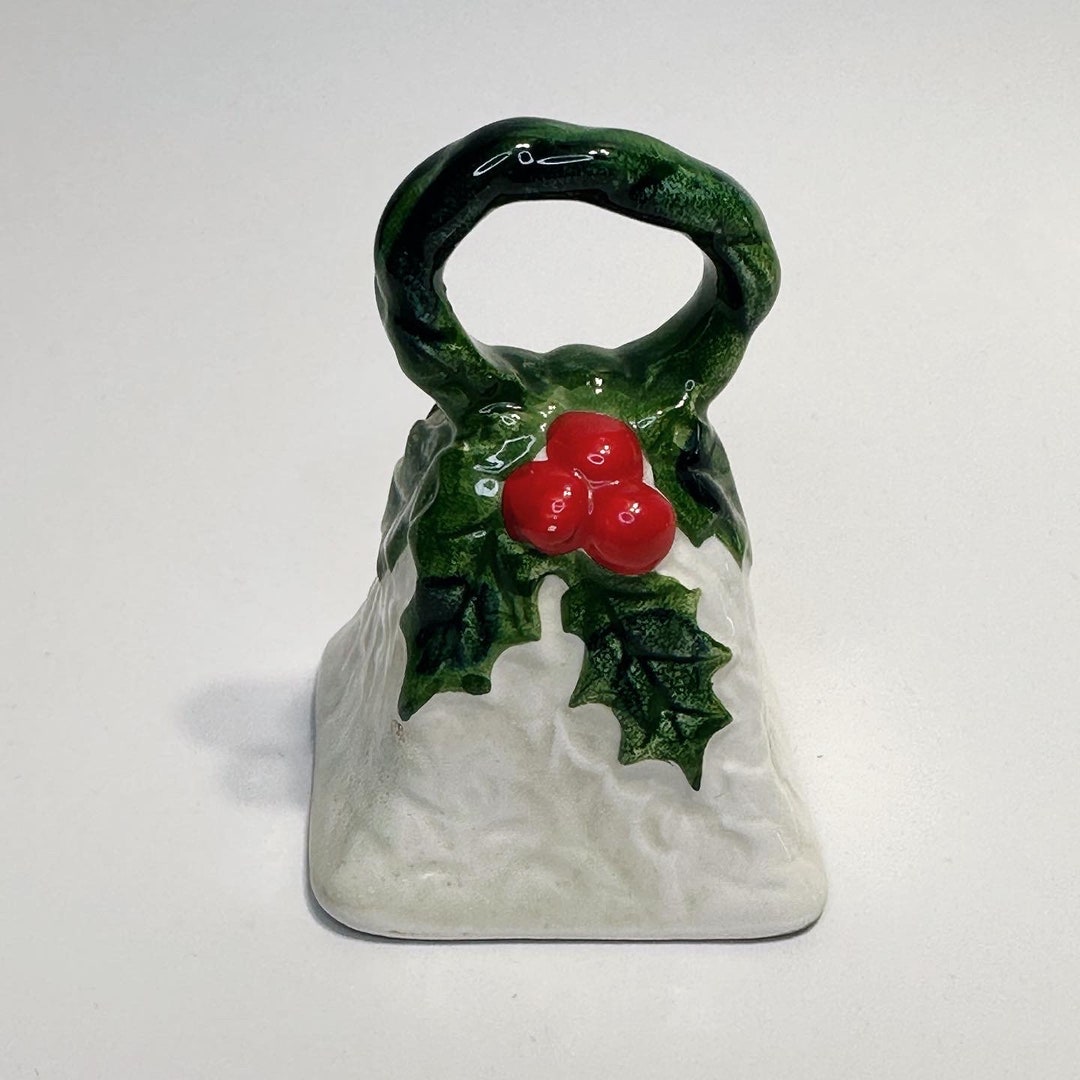 Lefton Christmas Holly Berry White Ceramic Bell (no Clapper) # 6053 - Etsy