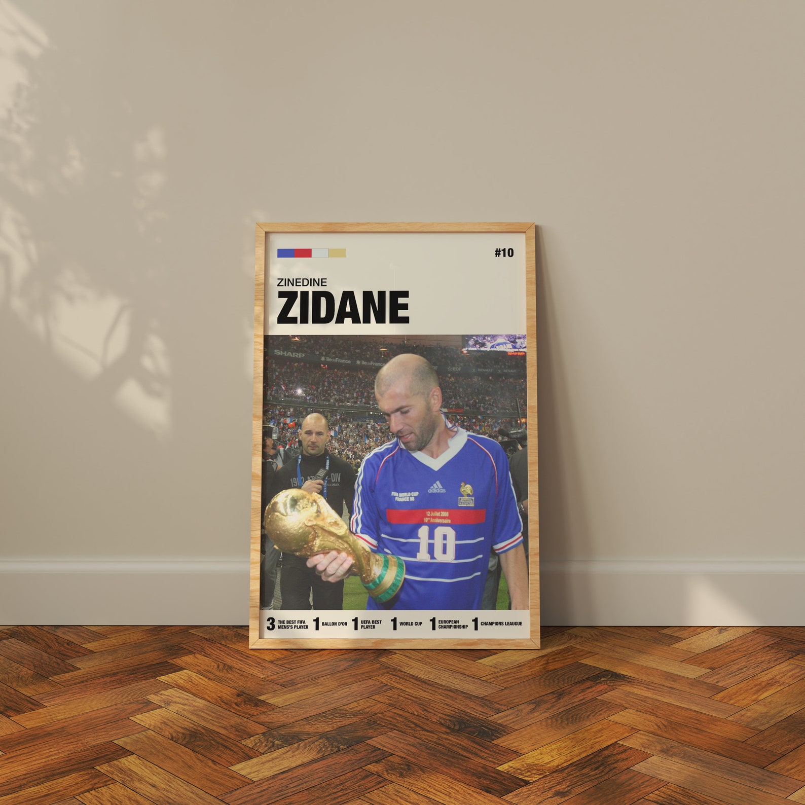 Zidane Poster France Football Poster World Cup Art Football Fan Gift ...