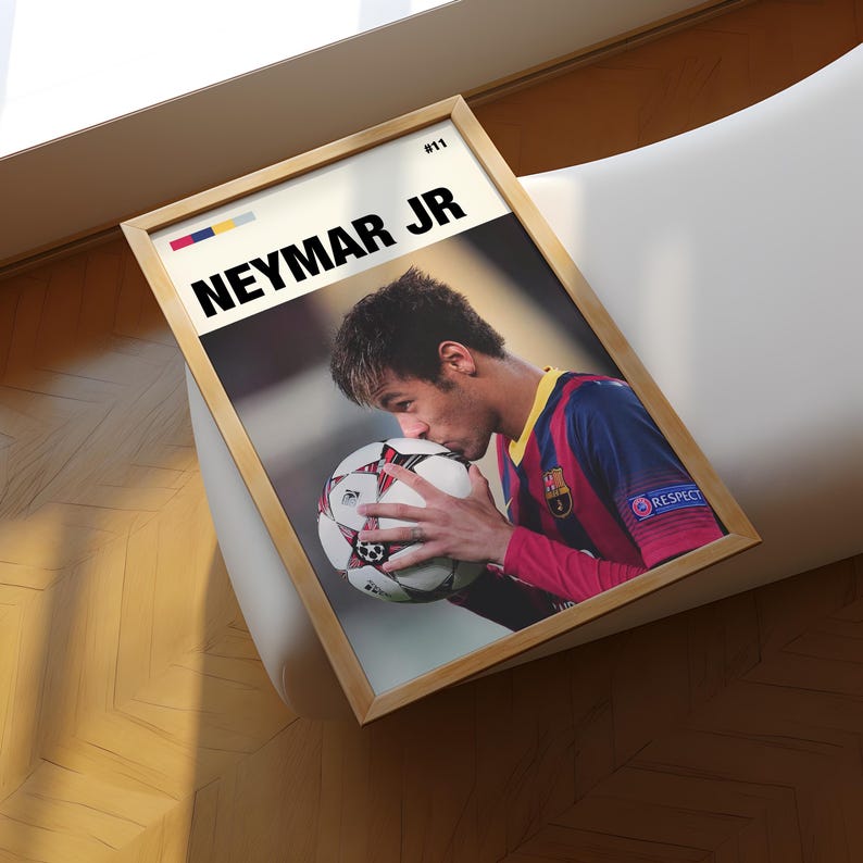 Neymar Jr Poster Barcelona Football Wall Art Football Fan Gift Brazil ...