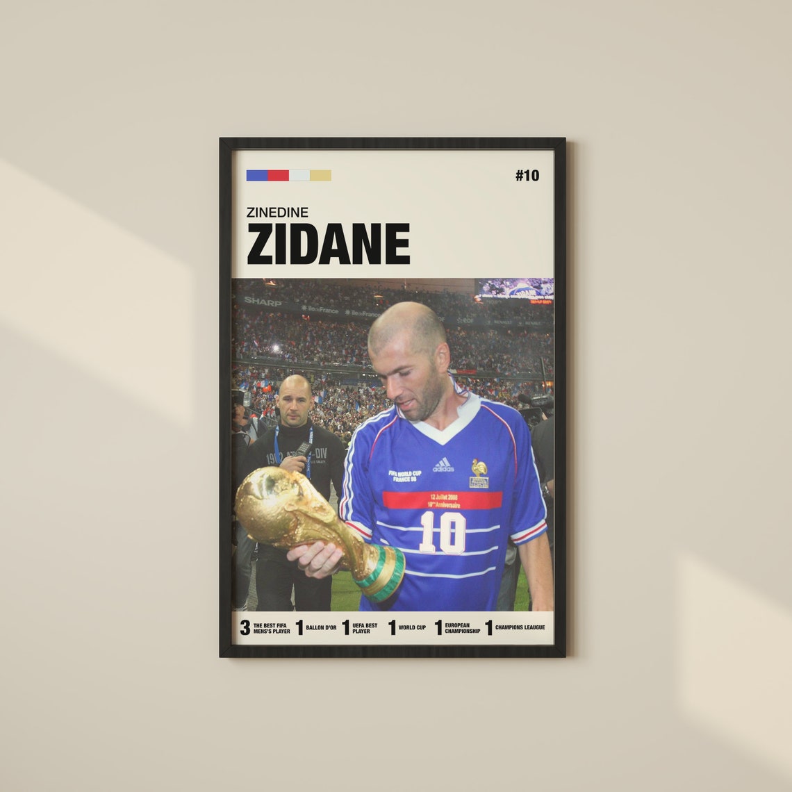 Zidane Poster France Football Poster World Cup Art Football Fan Gift ...