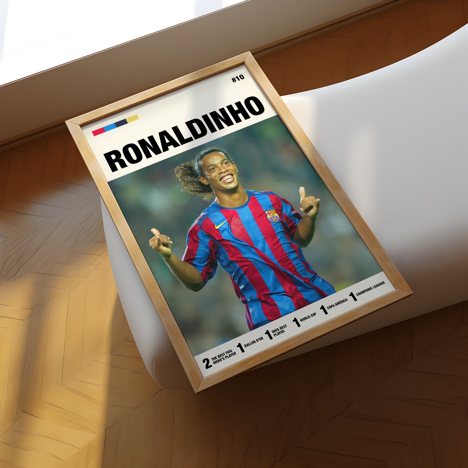 Ronaldinho Poster Barcelona Football Wall Art Football Poster Mid ...