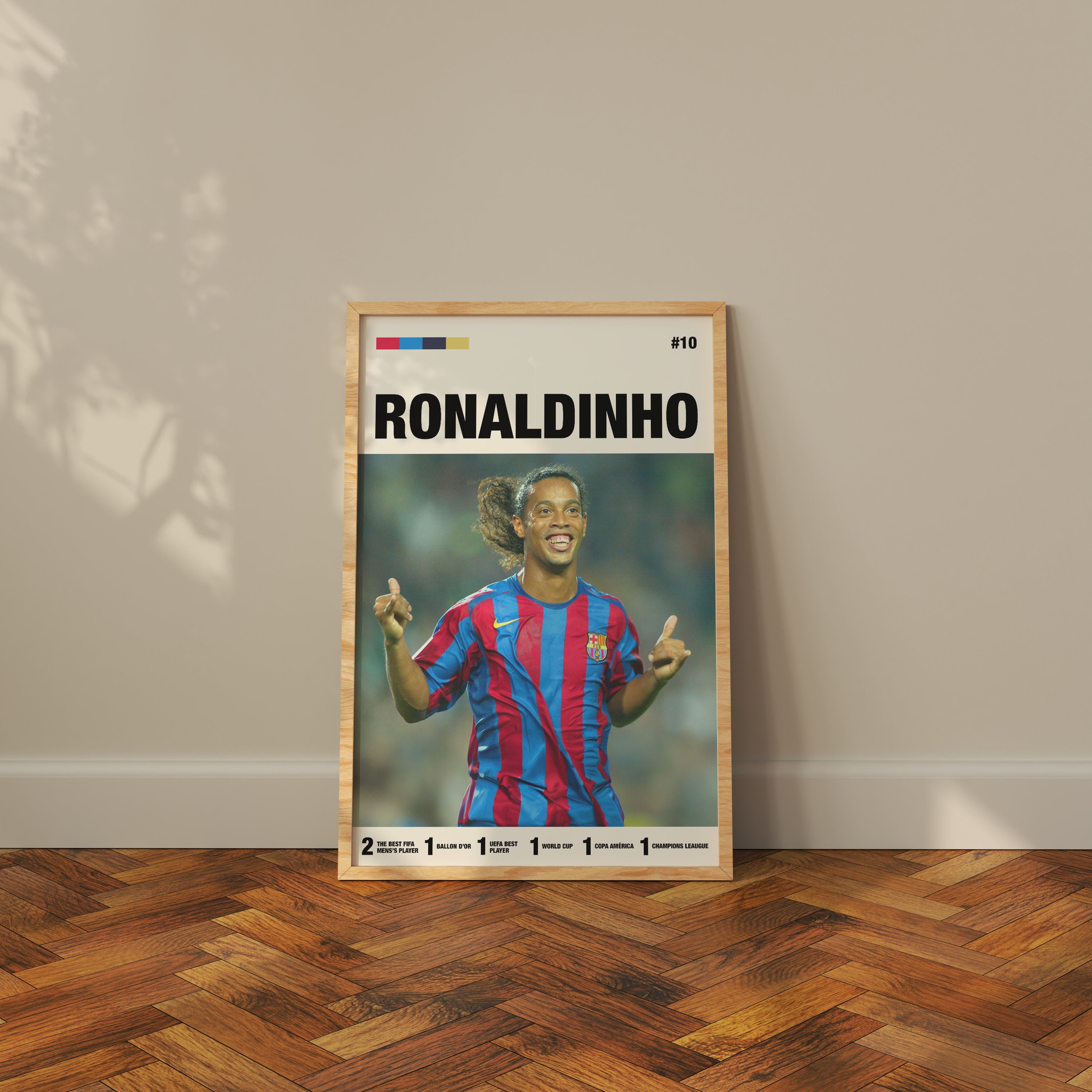 Ronaldinho Poster Barcelona Football Wall Art Football Poster Mid ...