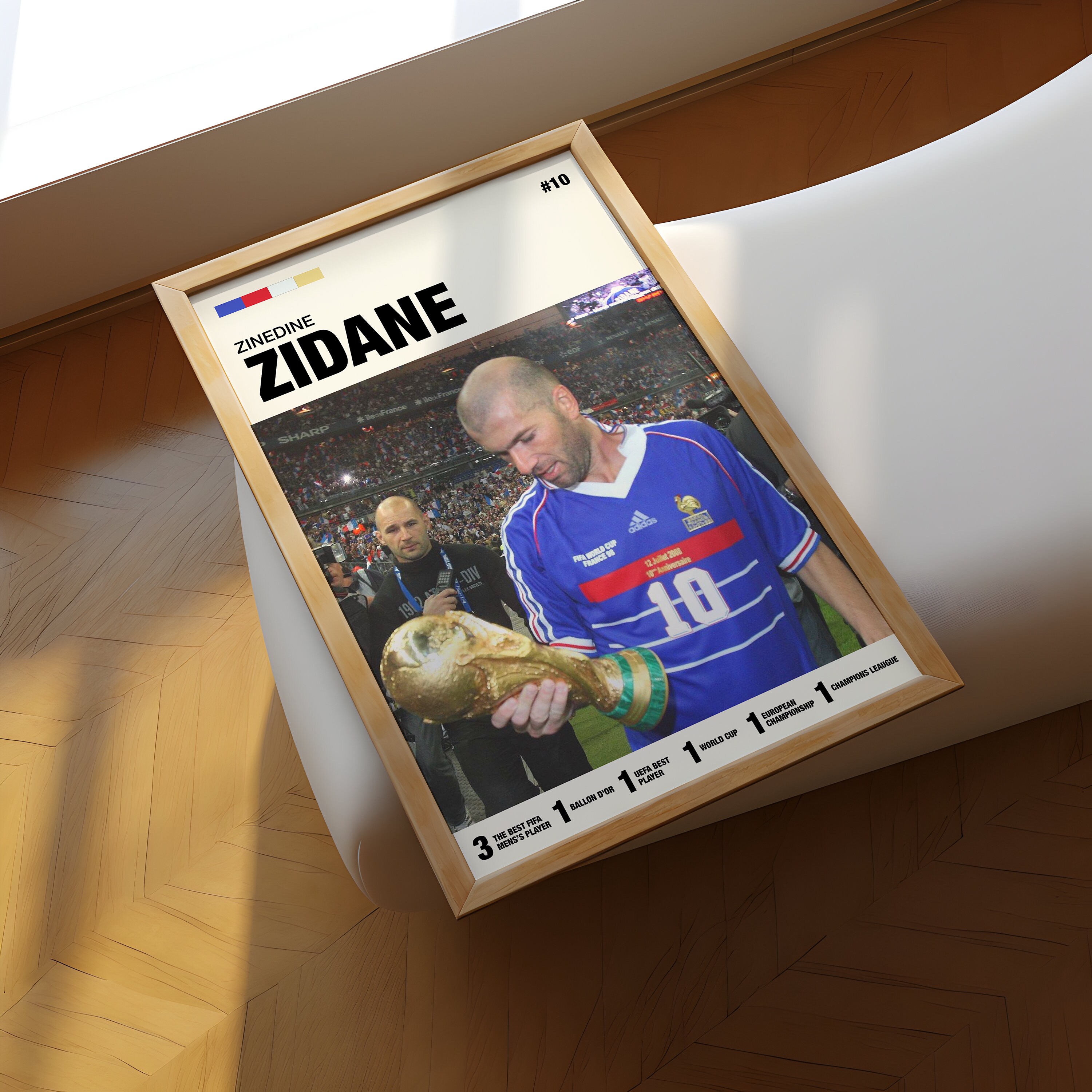 Zidane Poster France Football Poster World Cup Art Football Fan Gift ...