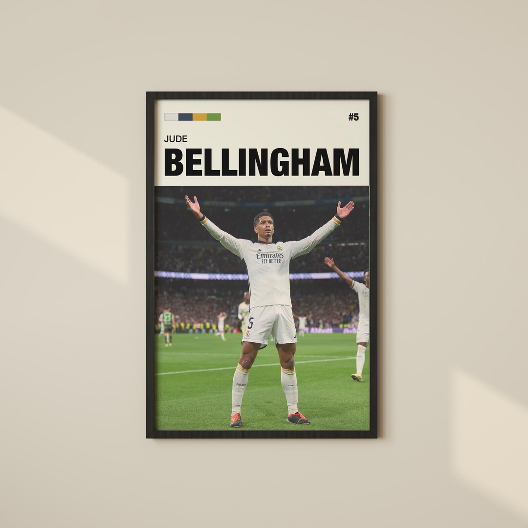Jude Bellingham Poster Real Madrid Football Soccer Art Football Fan ...