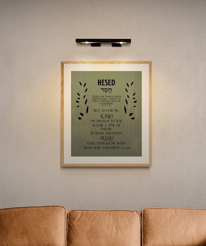 HESED Meaning and Verse, Green Background, Digital Wall Art, Scripture ...