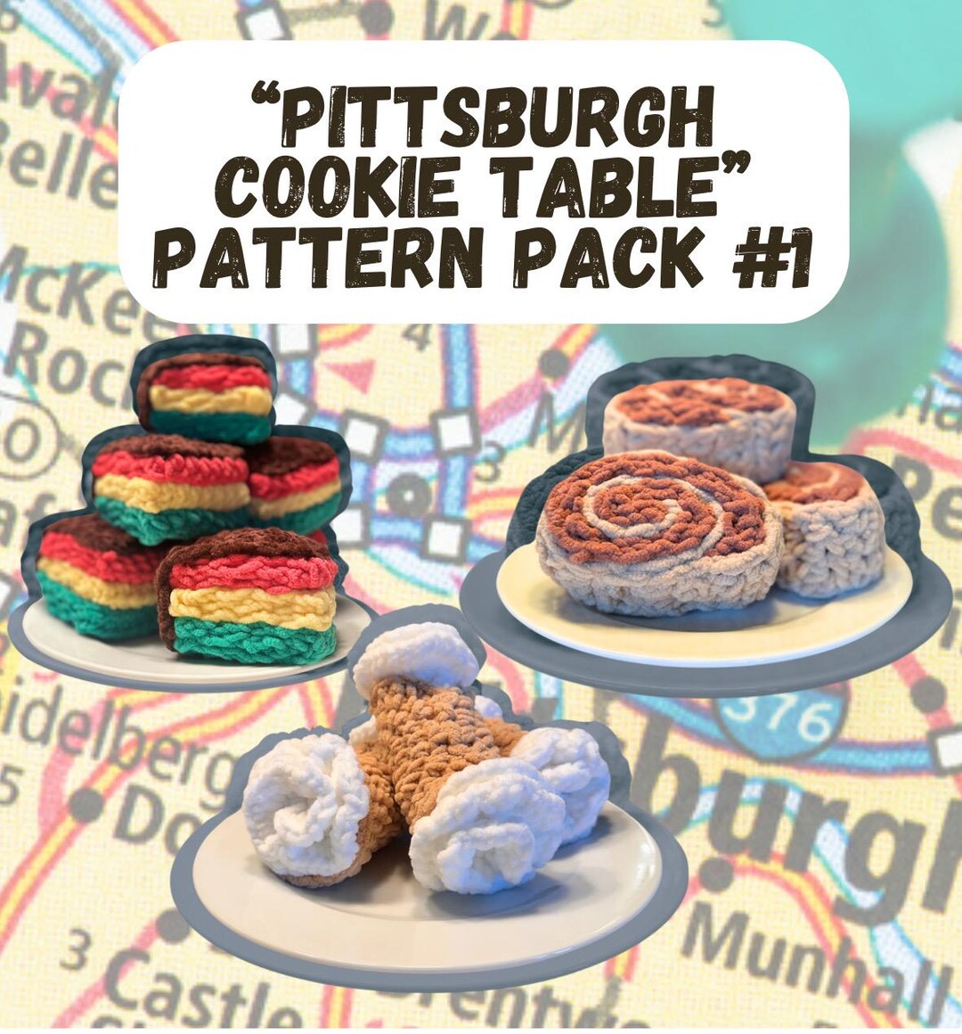 Pittsburgh Cookie Table Crochet Pattern Pack Italian Rainbow Cookie ...