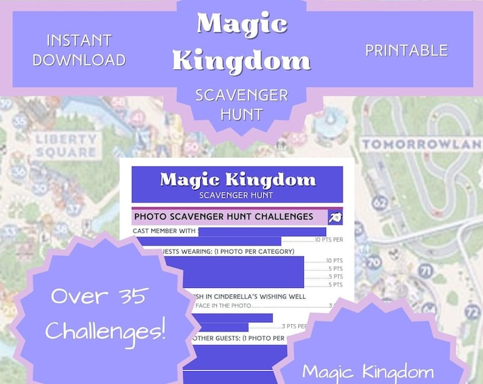 Walt Disney World Magic Kingdom Scavenger Hunt Photo Challenge / Disney ...