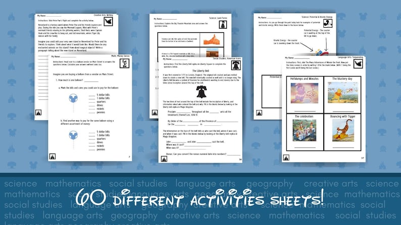 WDW Magic Kingdom Printable Disney Homeschool Elementary Learning Pack ...