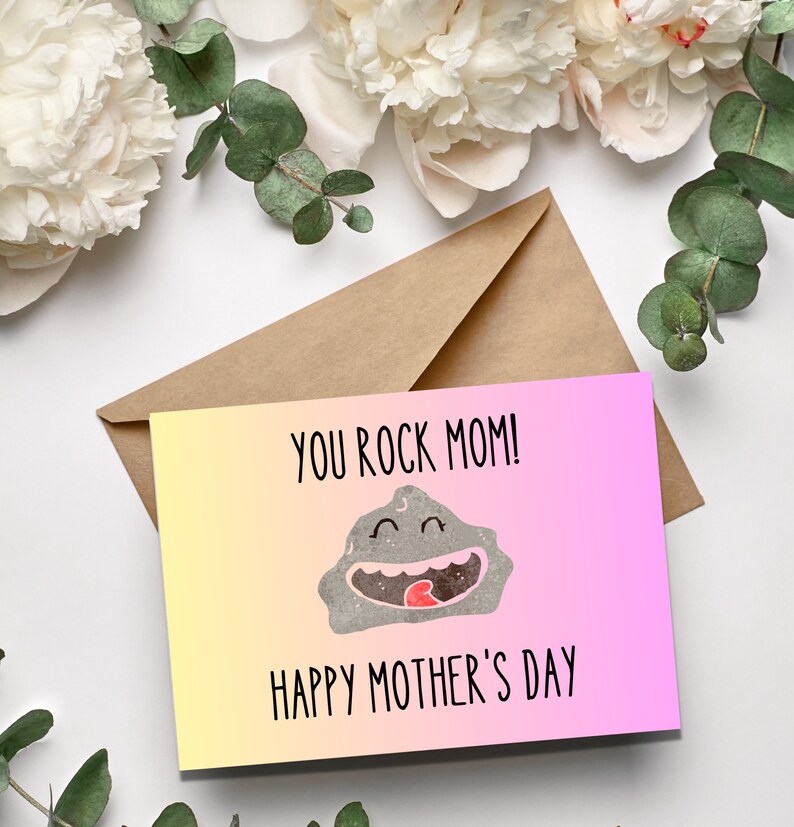 You Rock Mom Mother's Day Card - Etsy