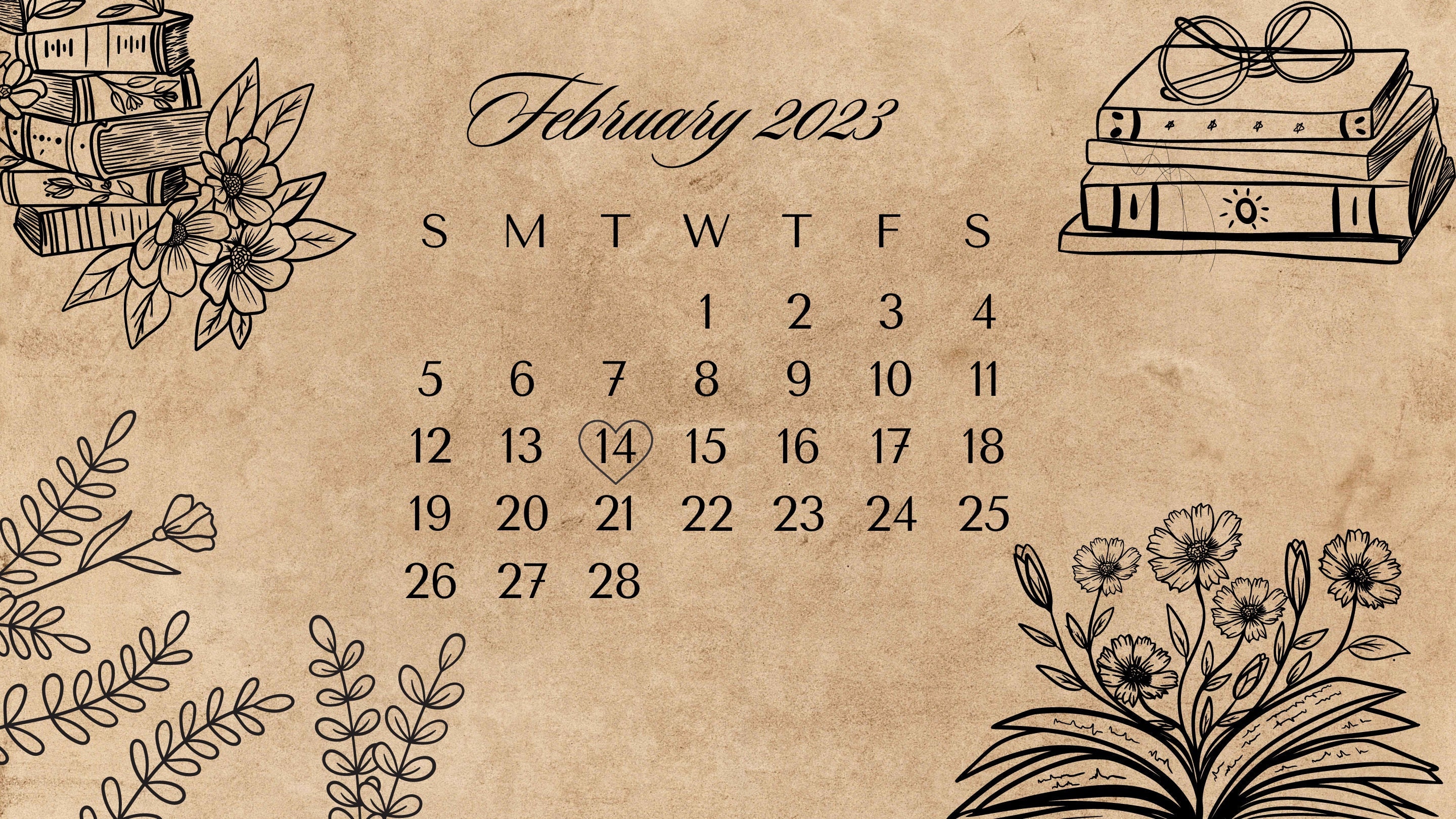 February Calendar Background