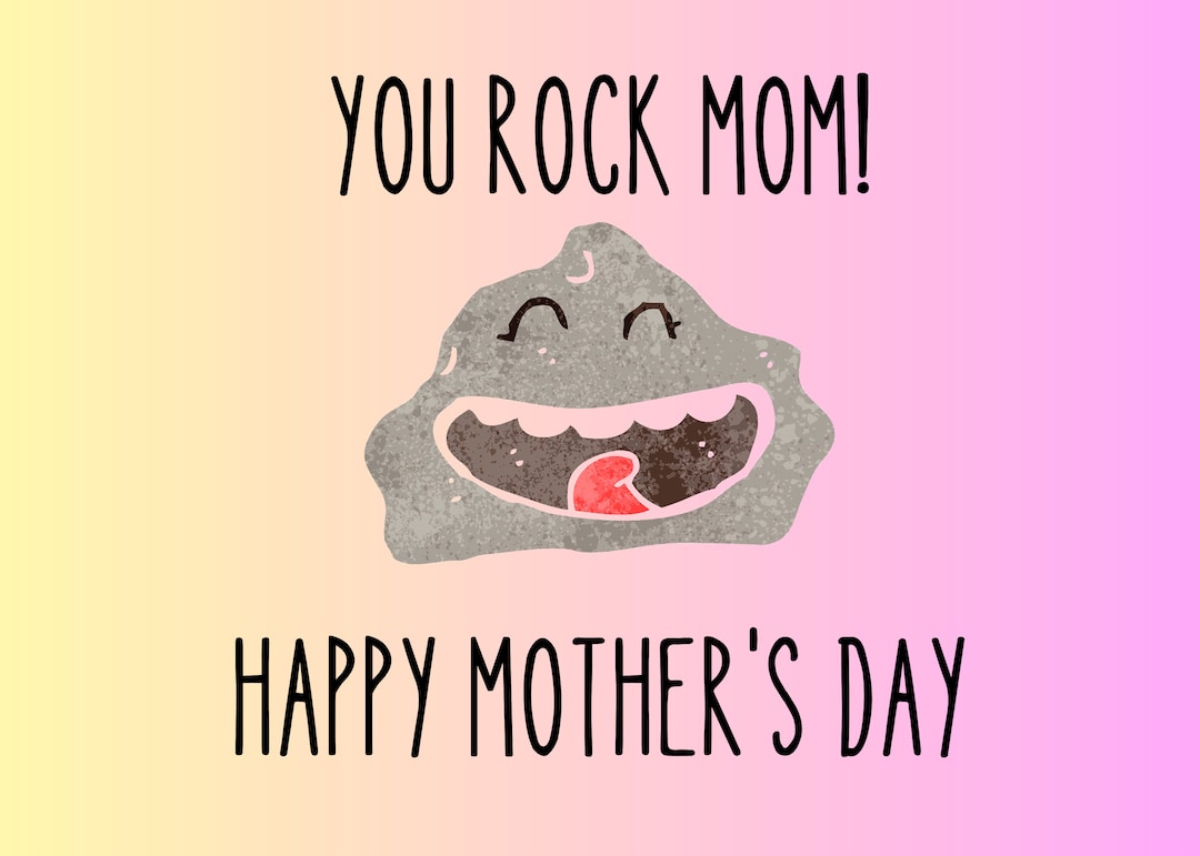 You Rock Mom Mother's Day Card - Etsy