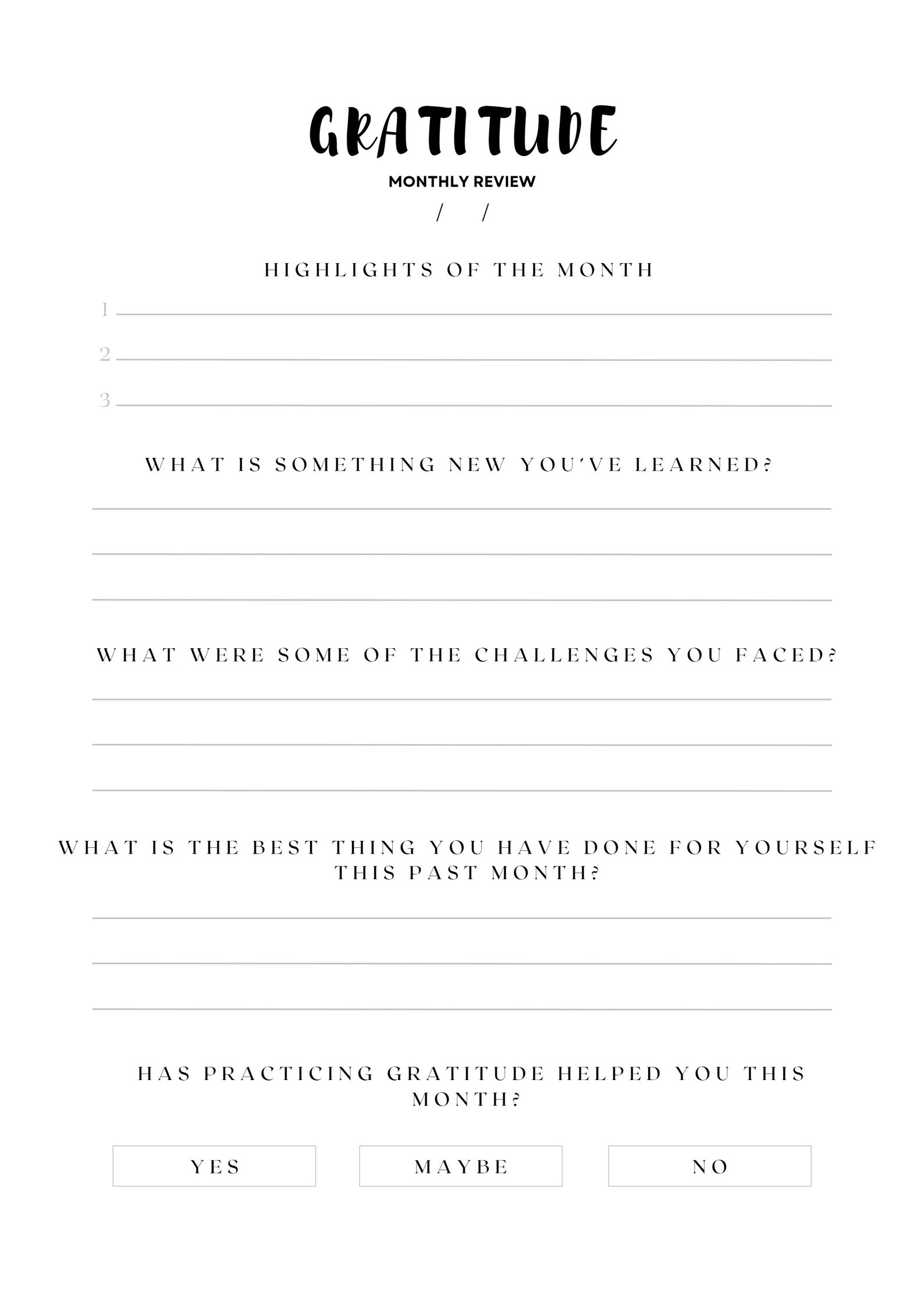 Gratitude Journal With Monthly and Daily Prompts and 50 Gratitude ...