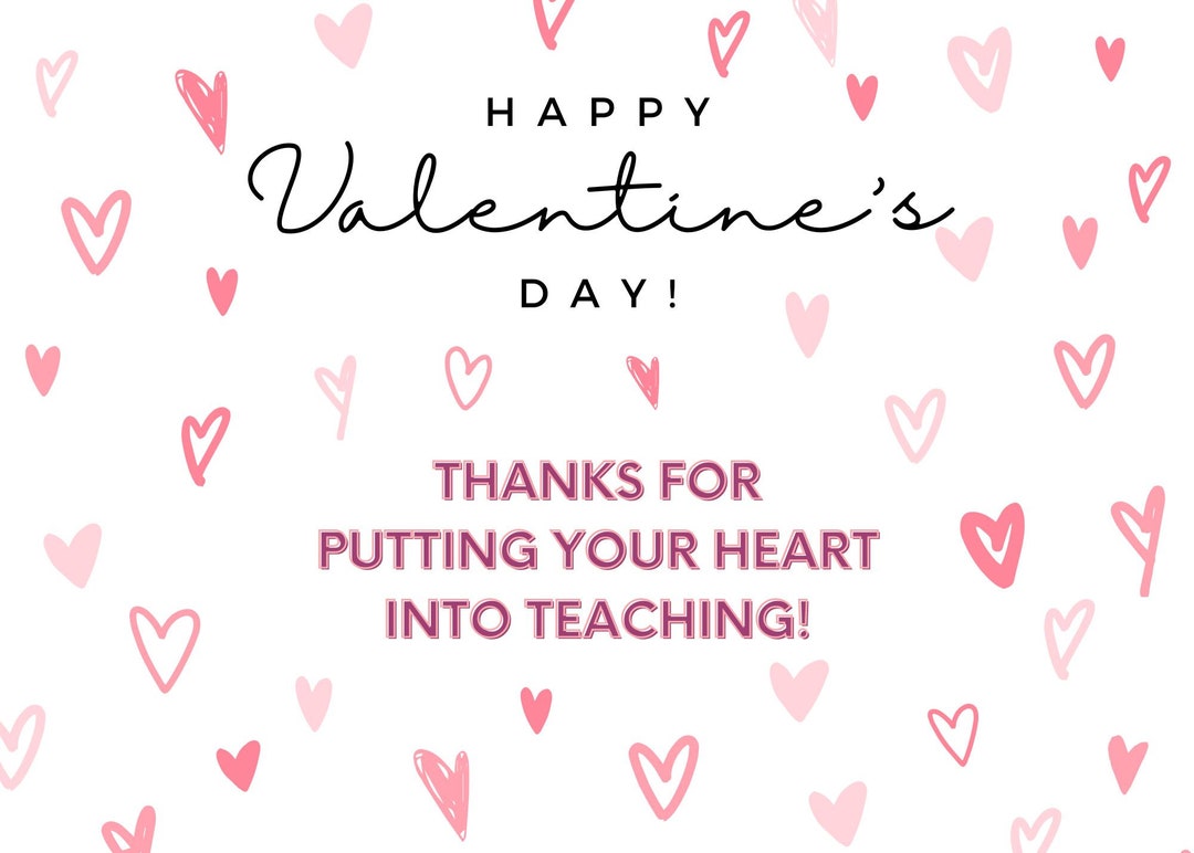 Digital Teacher Valentine's Day Card - Etsy