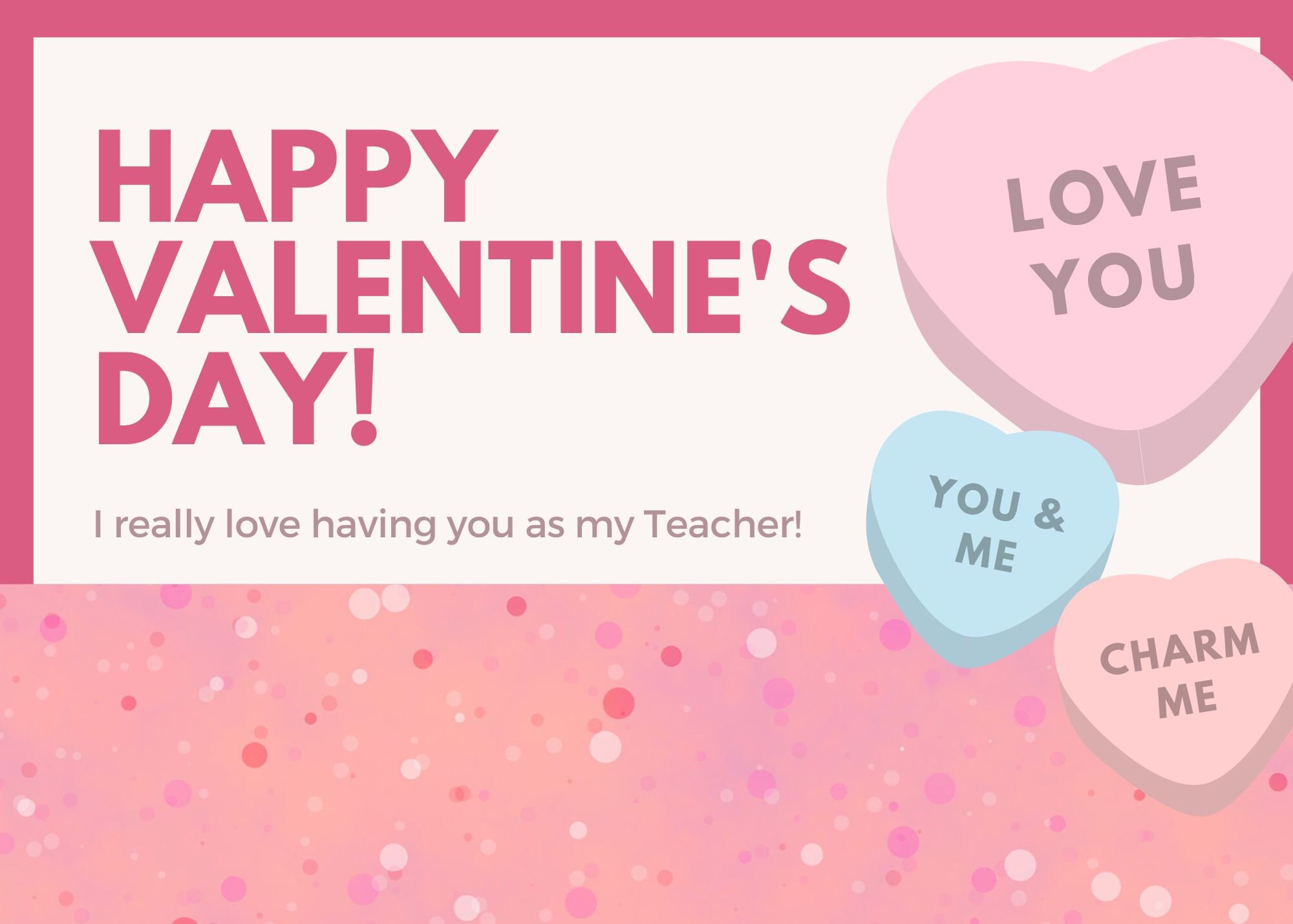 Printable Teacher Valentine's Day Card - Etsy