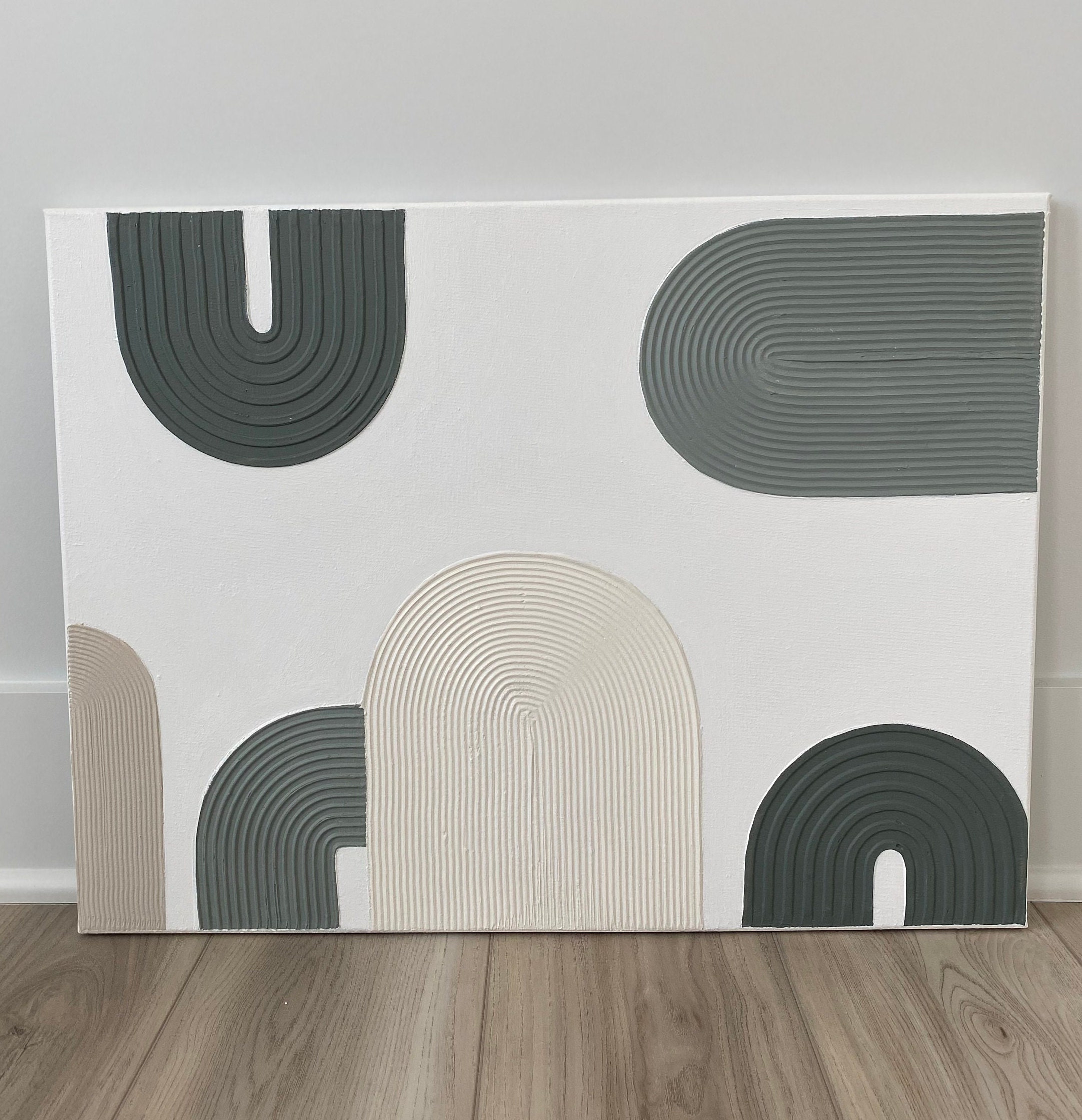 Sage Green Textured Arch Wall Art: 3D Minimalist Decor - Etsy