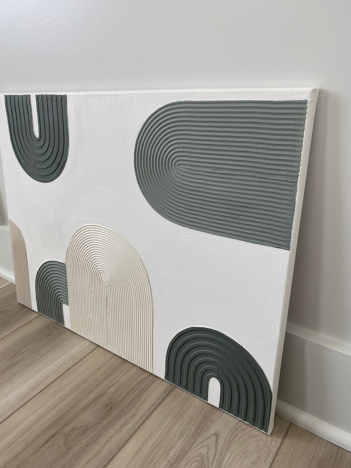 Sage Green Textured Arch Wall Art: 3D Minimalist Decor - Etsy