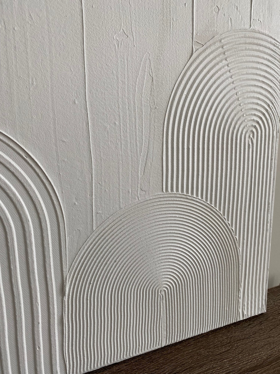 White Textured Arch Wall Art 3D Wall Art Plaster Art Textured Painting ...